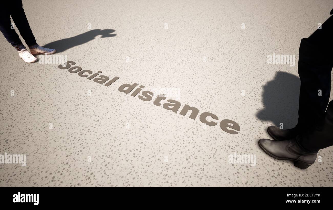 Concept or conceptual 3d illustration of two women meeting following ...