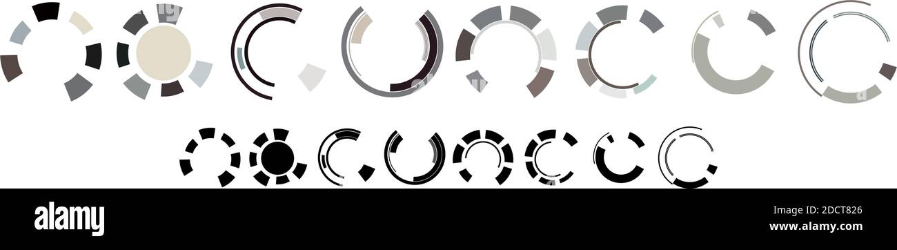 Geometric circles, GUI, UI, HUD segmented circles – Stock vector ...