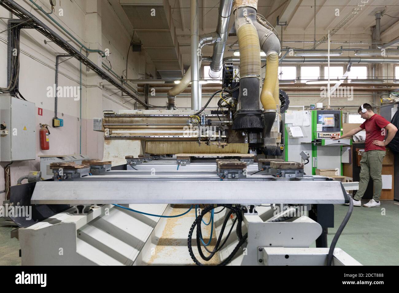 production industry equipment at manufacture background Stock Photo - Alamy