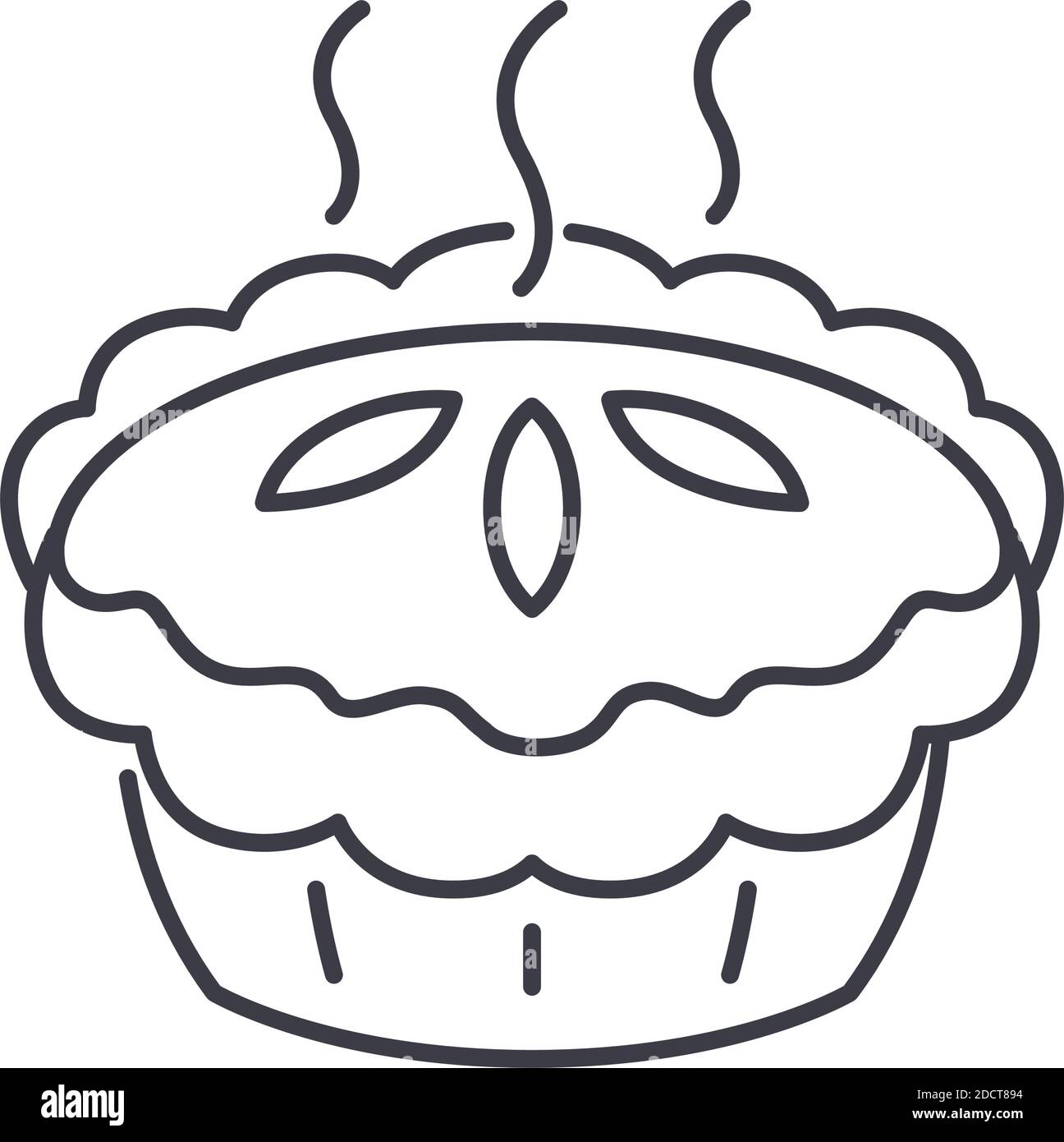 Pie icon, linear isolated illustration, thin line vector, web design ...