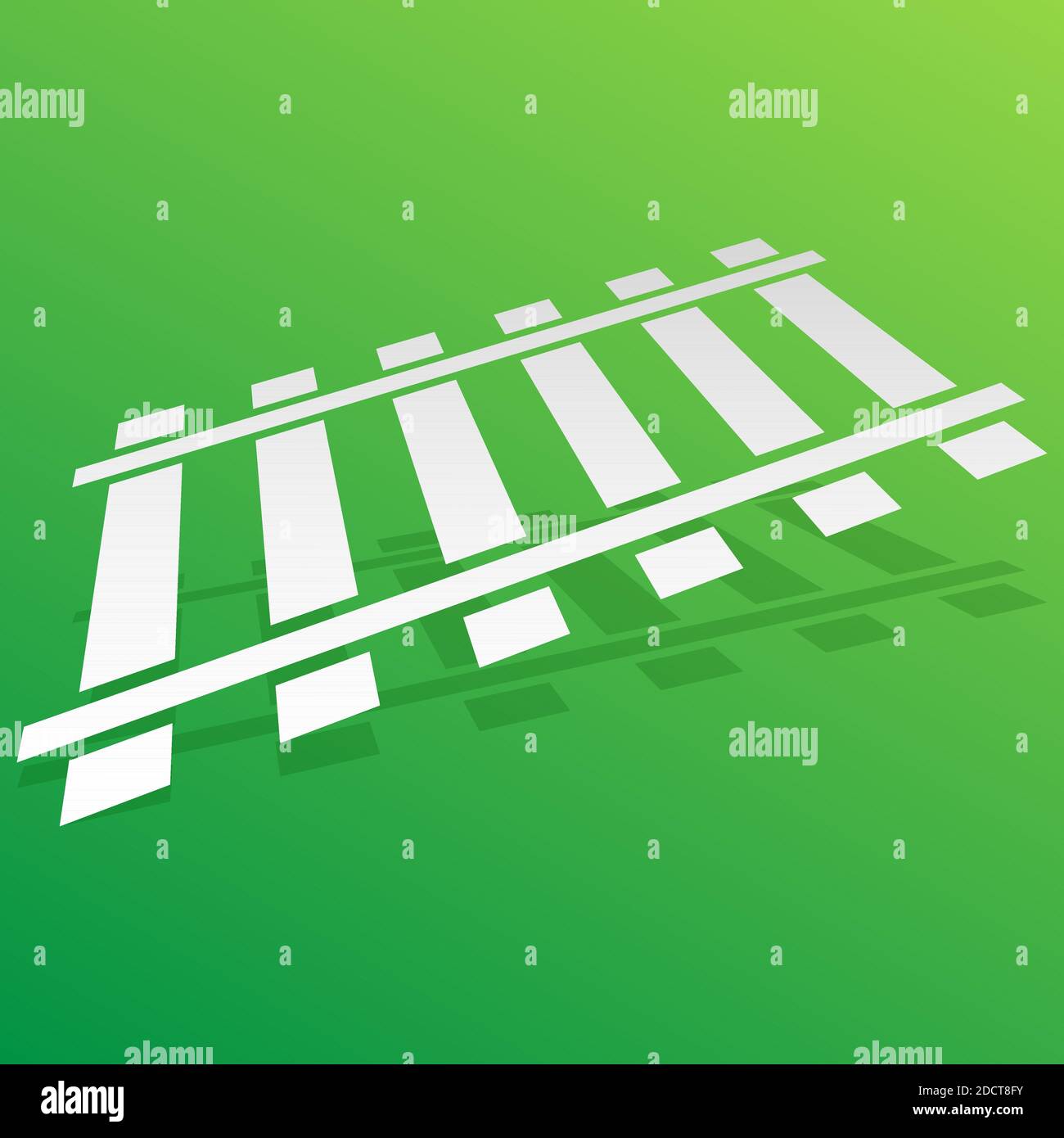Railroad, Train track, Railway contour, silhouette vector. Tramway ...