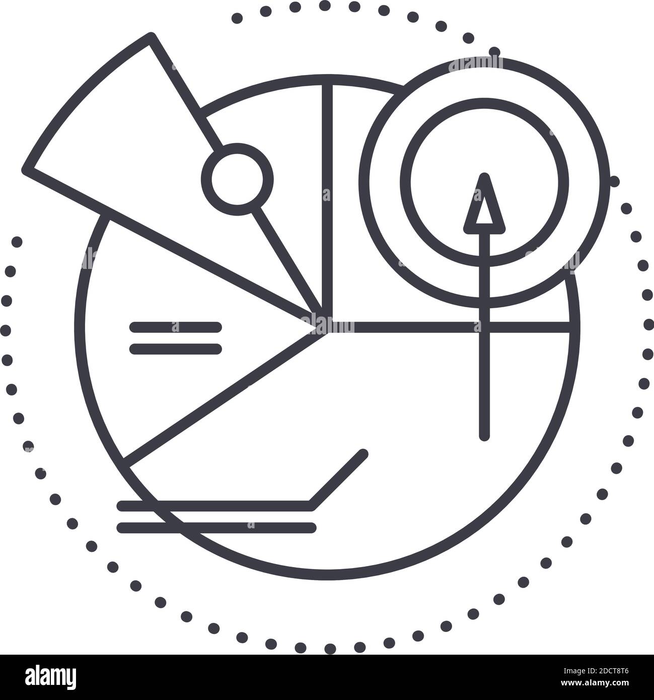 Market target icon, linear isolated illustration, thin line vector, web ...