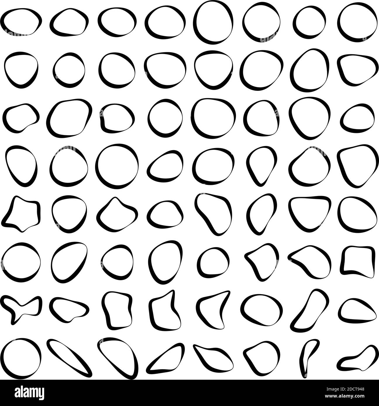 Random blotch, inkblot. Pebble, stone silhouette. Organic blob, blot ...