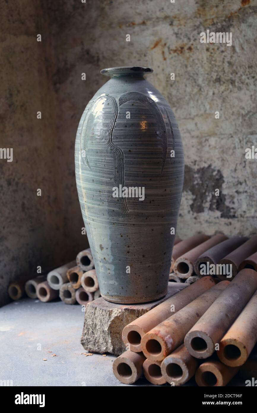 England / Cornwall / St. Ives / The Leach Pottery with an vase by ...