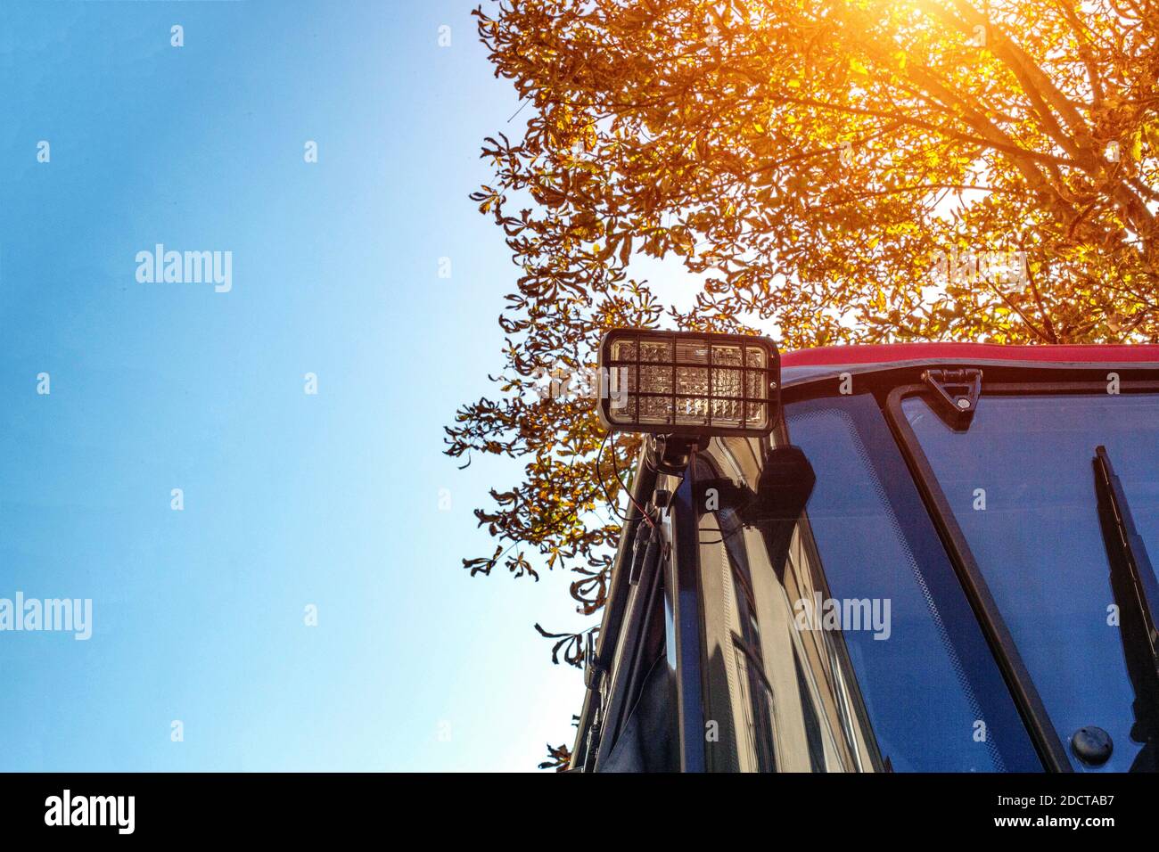 Rear lights in the tractor for traffic safety and illumination against ...