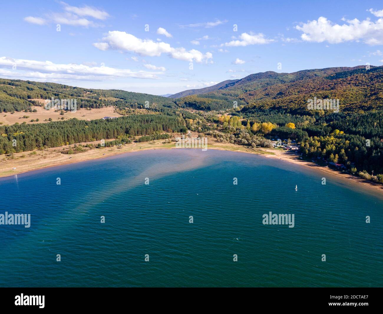 Aerial view of Iskar Reservoir near city of Sofia, Bulgaria Stock Photo ...