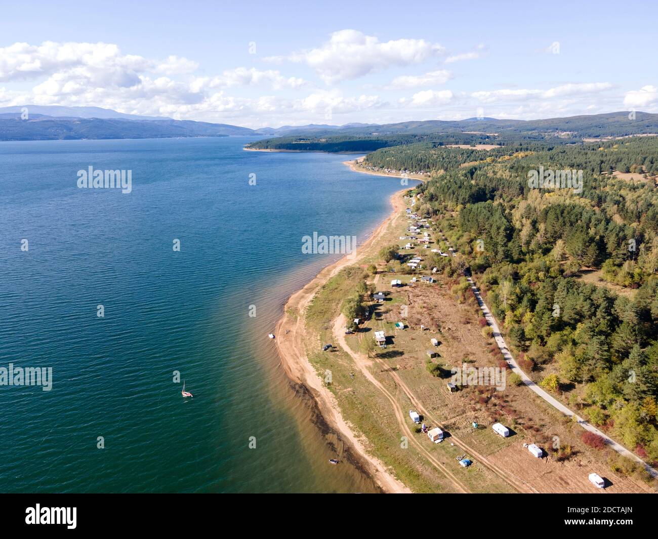 Aerial view of Iskar Reservoir near city of Sofia, Bulgaria Stock Photo ...
