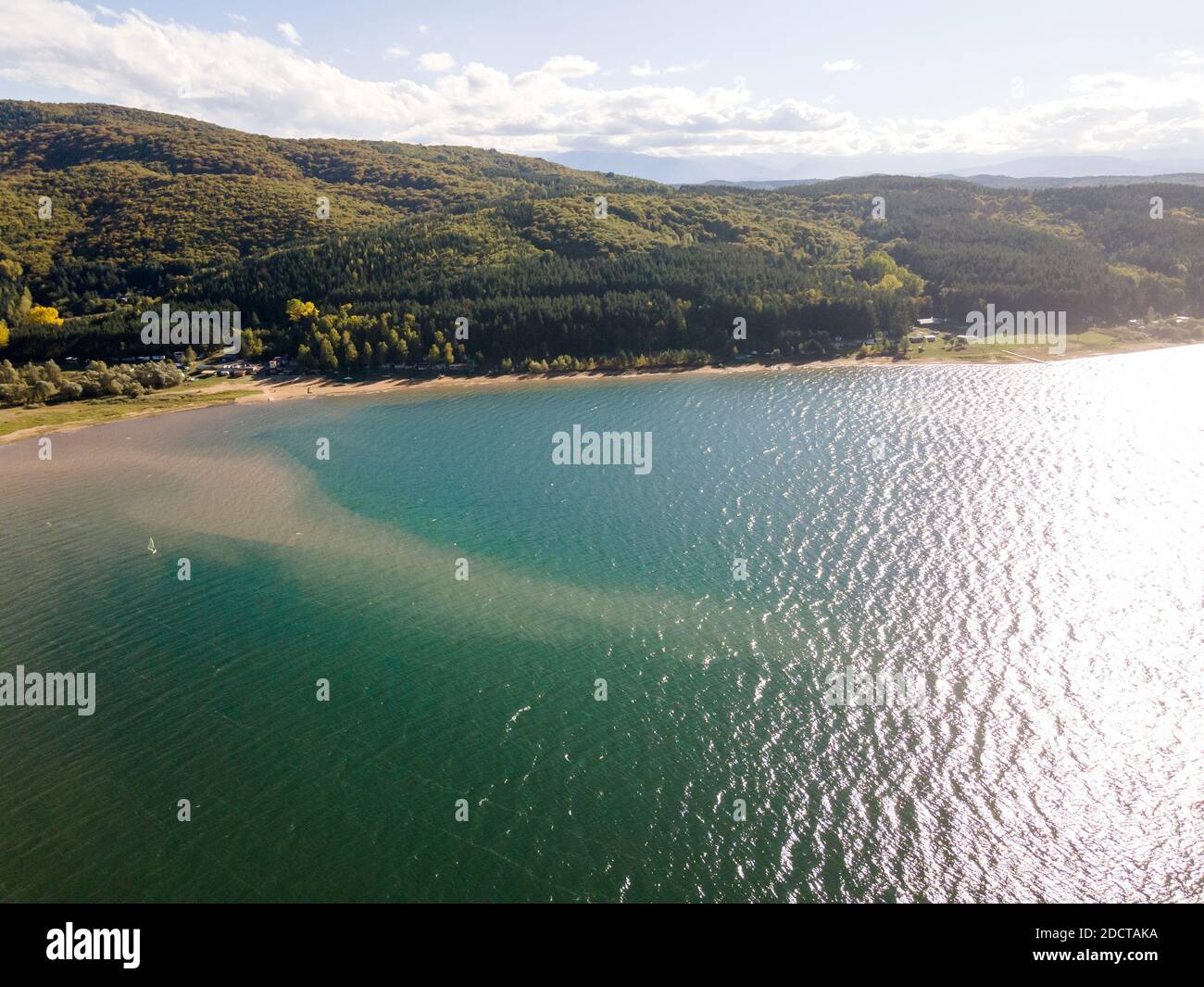 Aerial view of Iskar Reservoir near city of Sofia, Bulgaria Stock Photo ...