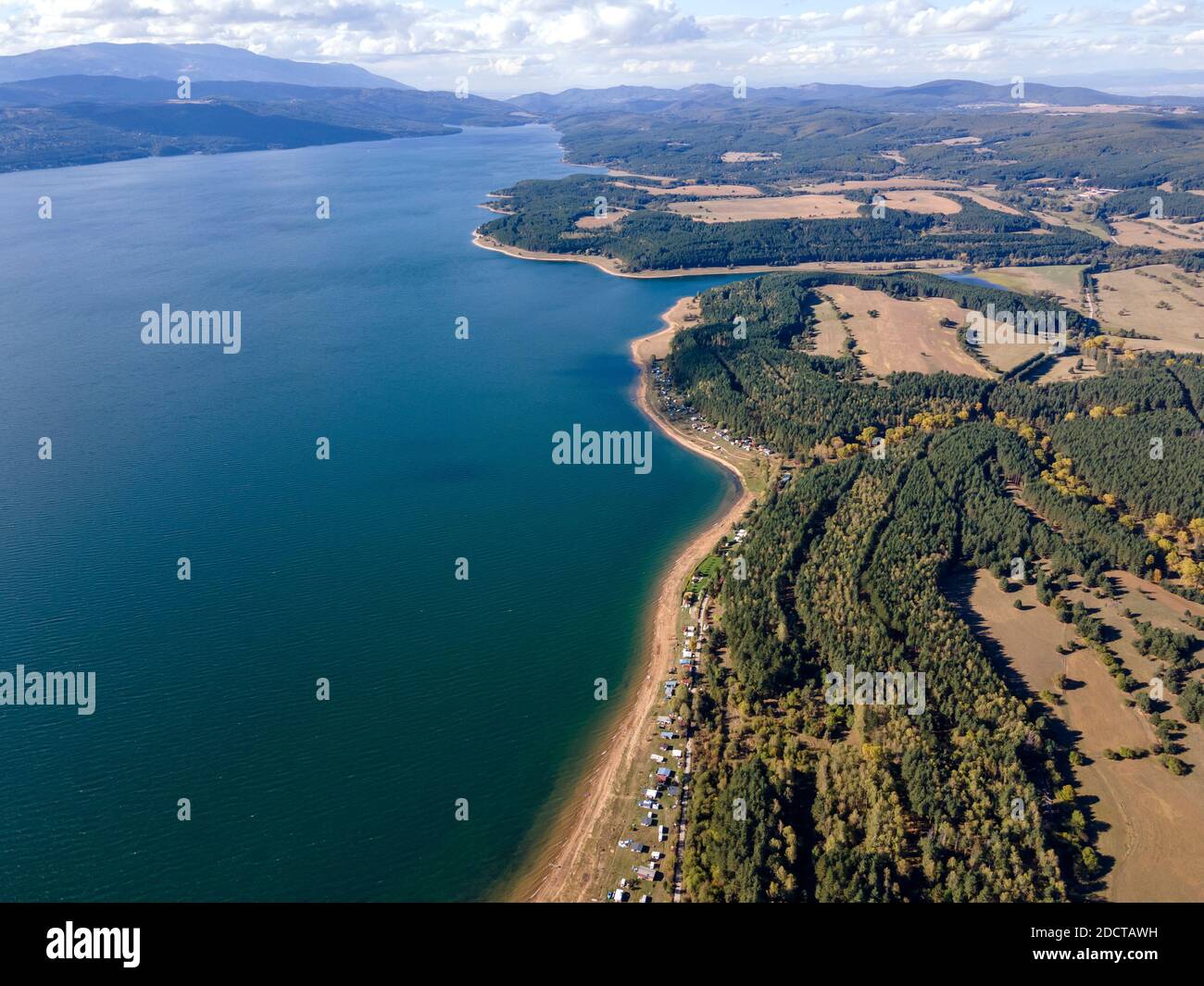 Aerial view of Iskar Reservoir near city of Sofia, Bulgaria Stock Photo ...