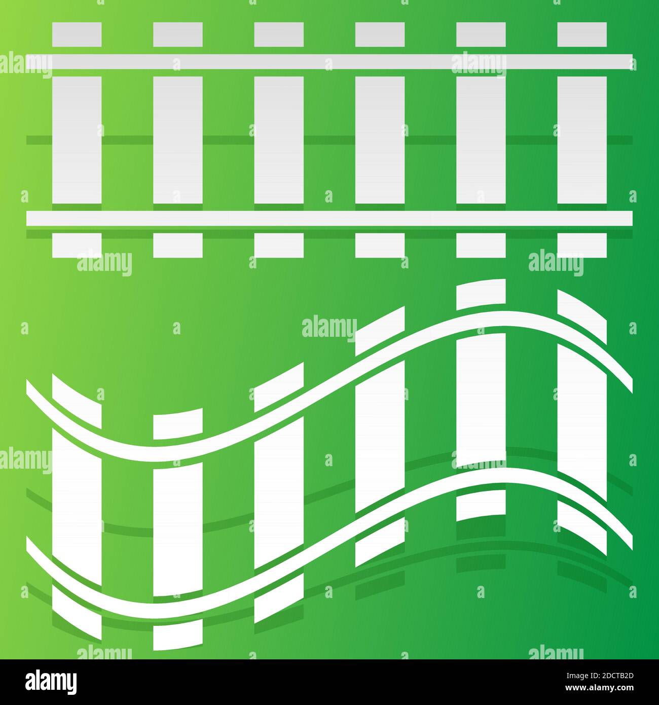 Railroad, Train track, Railway contour, silhouette vector. Tramway, metro, subway path – Stock ...