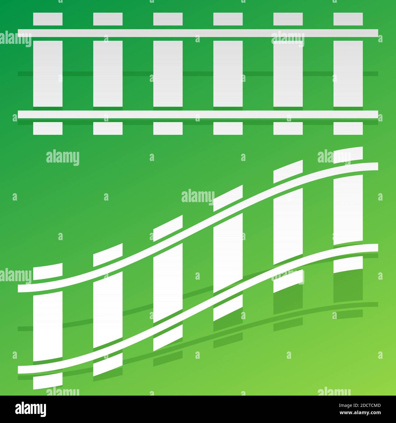 Railroad, Train track, Railway contour, silhouette vector. Tramway, metro, subway path – Stock ...