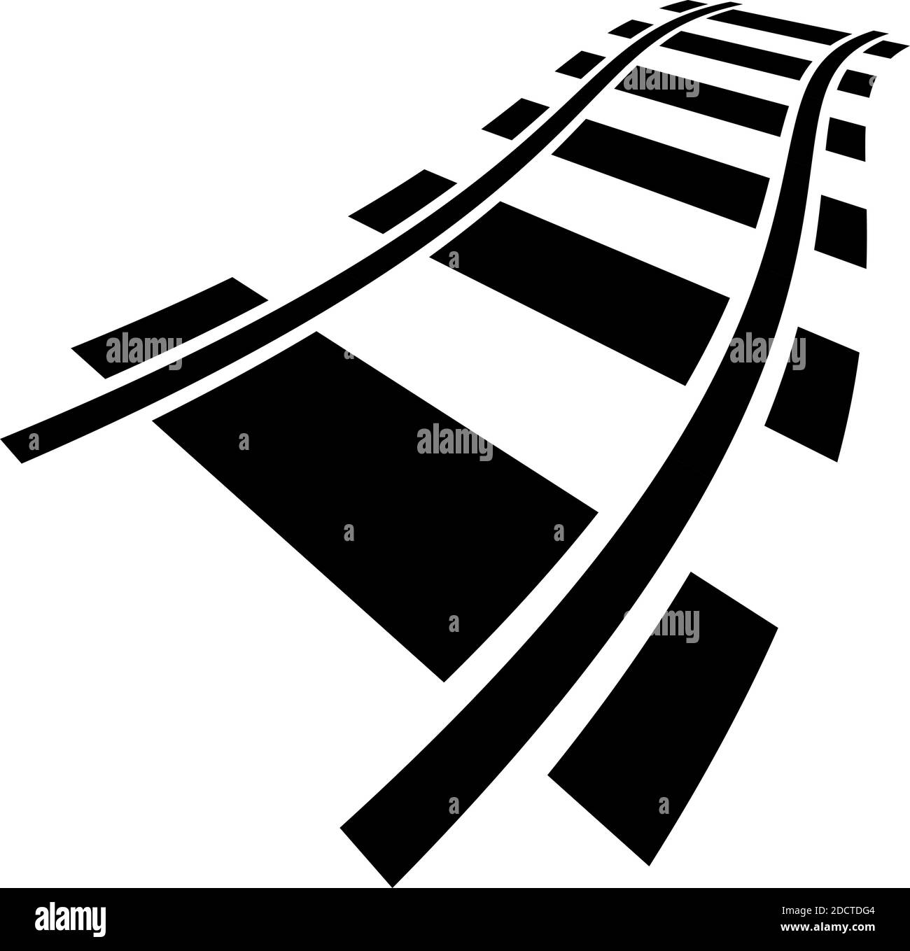 Railroad, Train track, Railway contour, silhouette vector. Tramway, metro, subway path – Stock ...