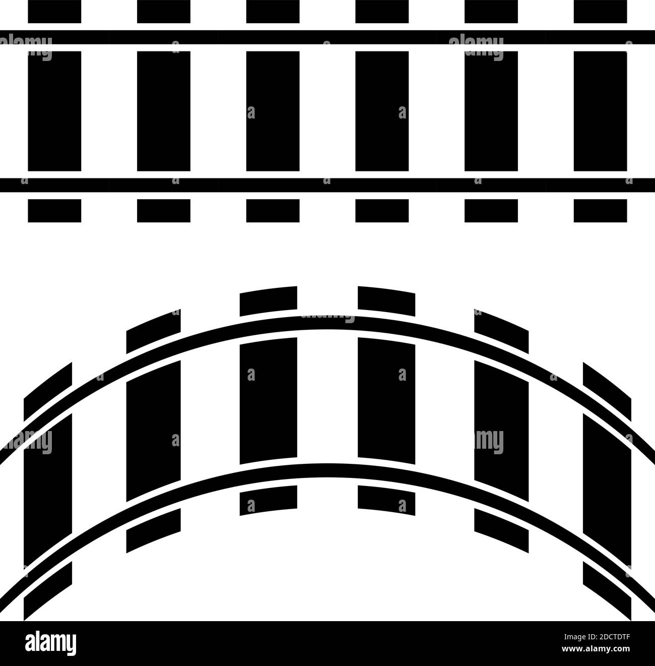 Railroad, Train track, Railway contour, silhouette vector. Tramway, metro, subway path – Stock ...