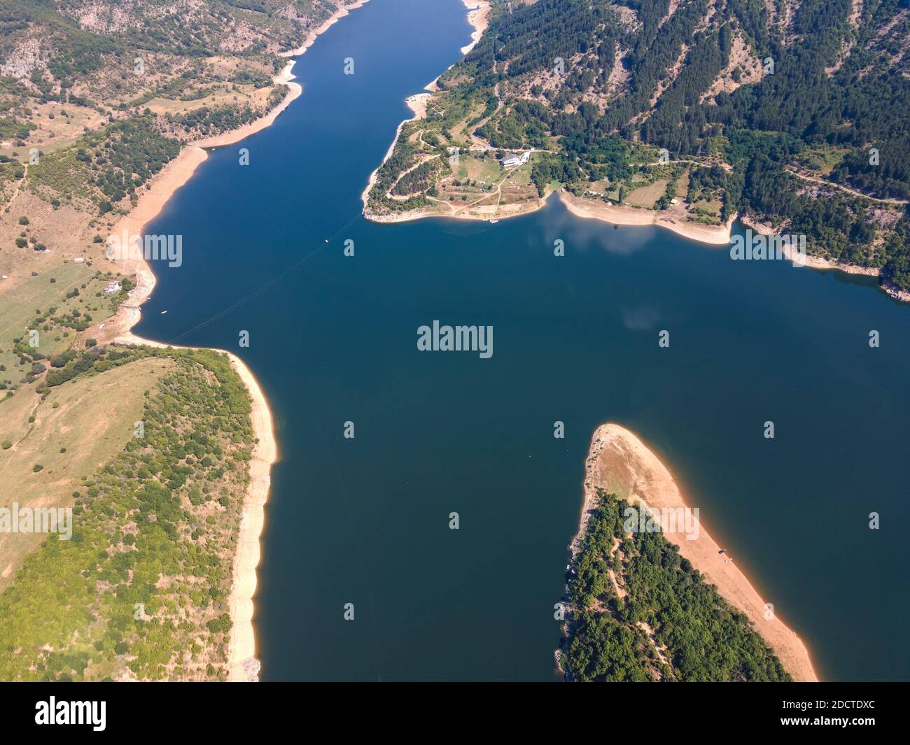 Amazing Aerial view of Arda River meander and Kardzhali Reservoir ...
