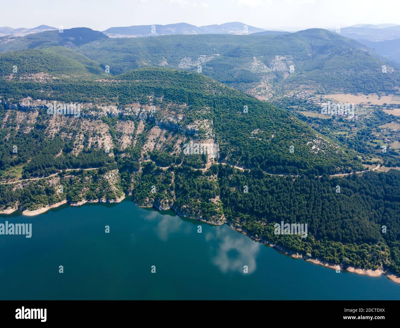 Amazing Aerial view of Arda River meander and Kardzhali Reservoir ...