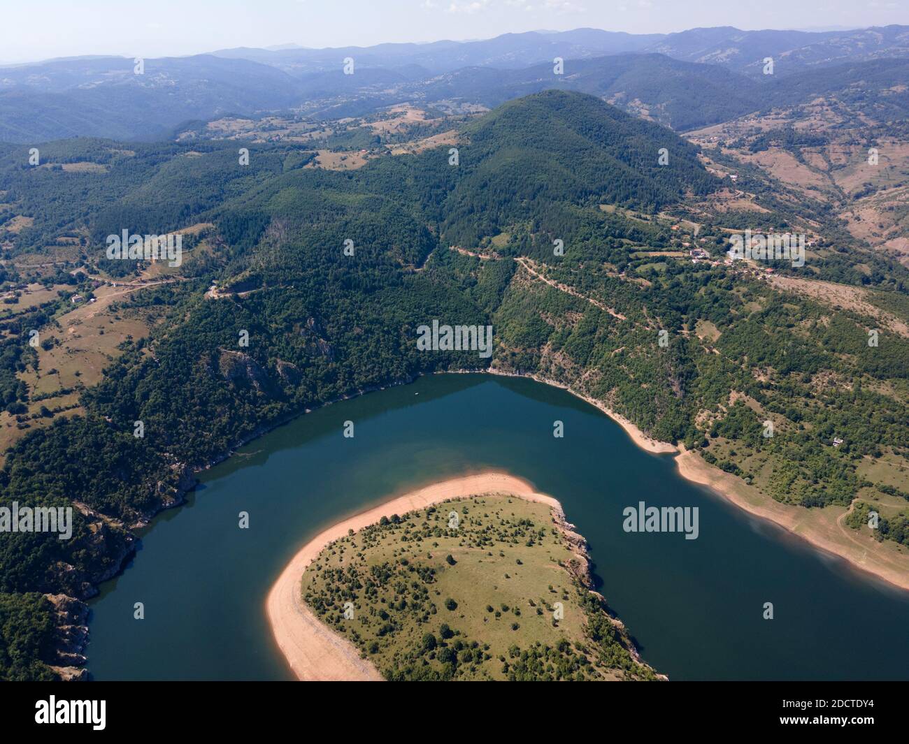 Amazing Aerial view of Arda River meander and Kardzhali Reservoir ...