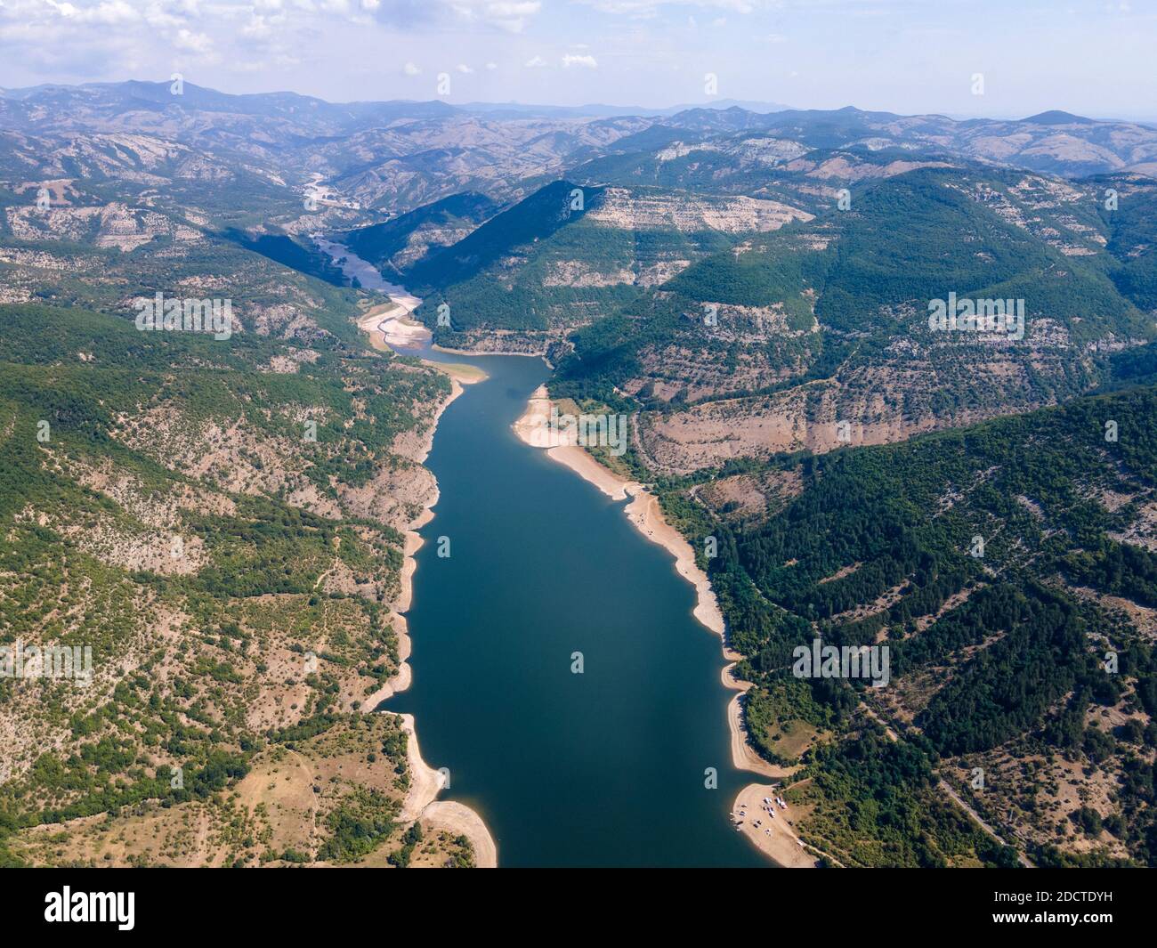Amazing Aerial view of Arda River meander and Kardzhali Reservoir ...