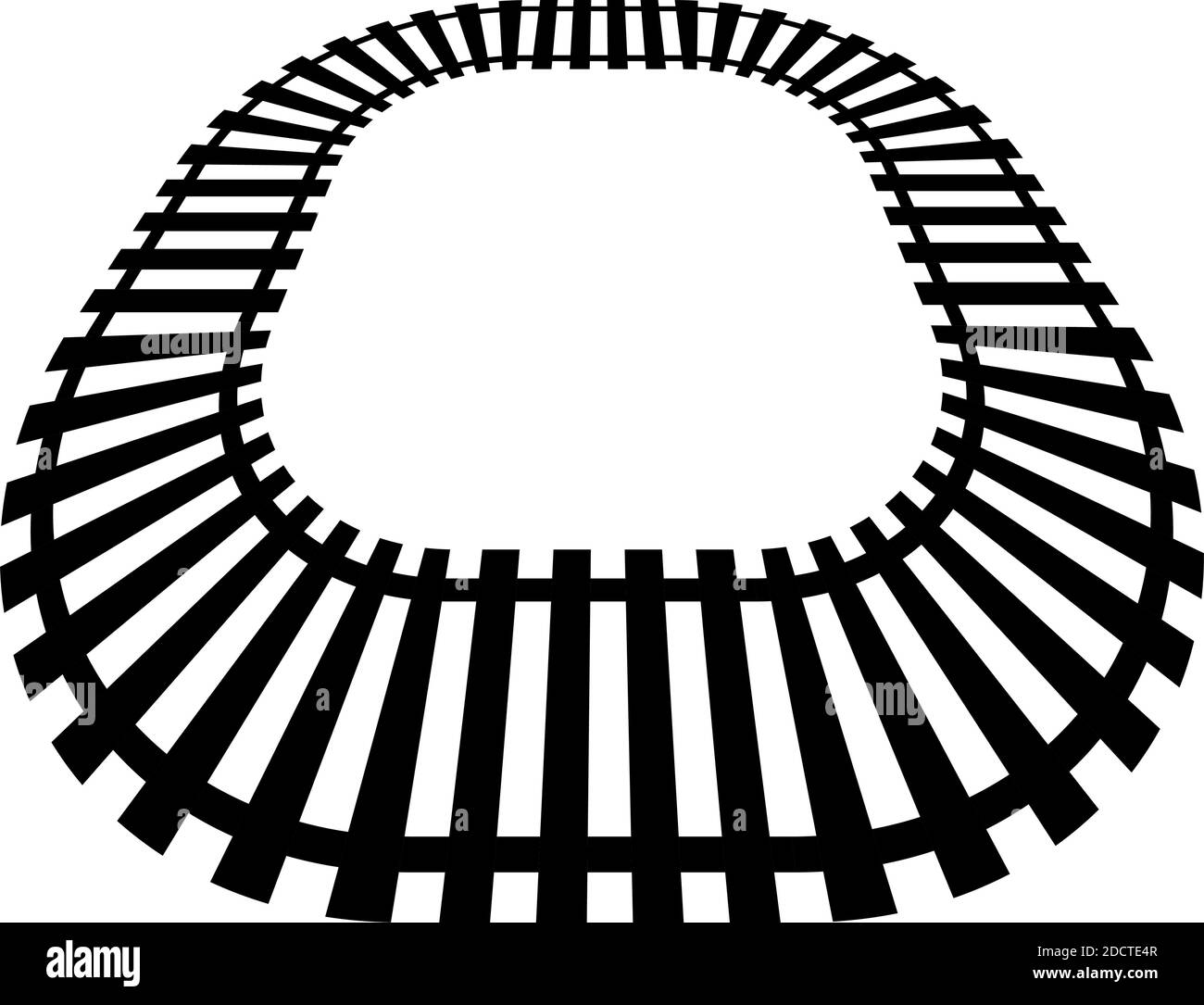 Railroad, Train track, Railway contour, silhouette vector. Tramway, metro, subway path – Stock ...