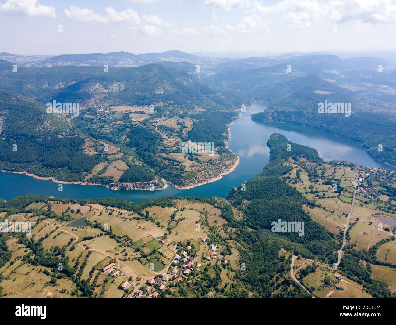 Amazing Aerial view of Arda River meander and Kardzhali Reservoir ...