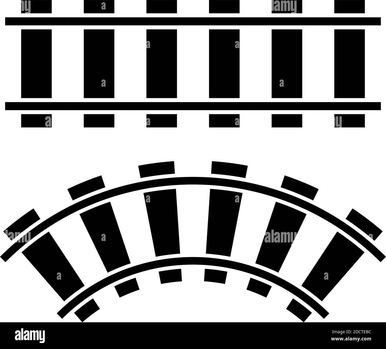 Railroad, Train track, Railway contour, silhouette vector. Tramway, metro, subway path – Stock ...