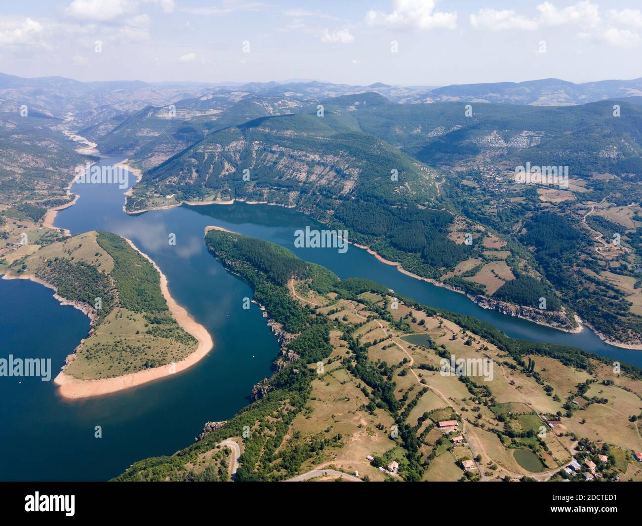 Amazing Aerial view of Arda River meander and Kardzhali Reservoir ...