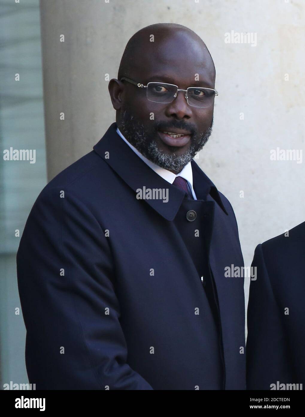 Liberian President George Weah before a lunch at the Elysee Palace in ...