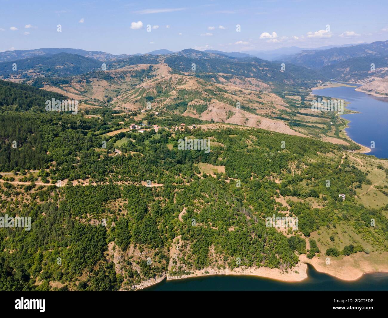 Amazing Aerial view of Arda River meander and Kardzhali Reservoir ...
