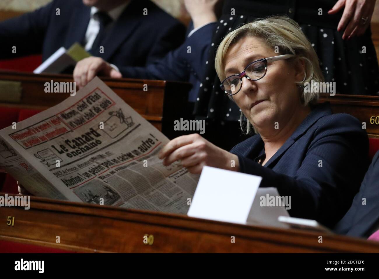 during the Marine Le Pen President of "Front National" during the ...
