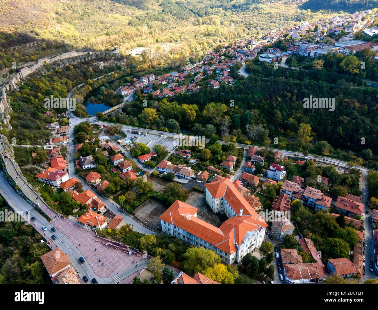 Amazing Aerial view of city of Veliko Tarnovo, Bulgaria Stock Photo - Alamy