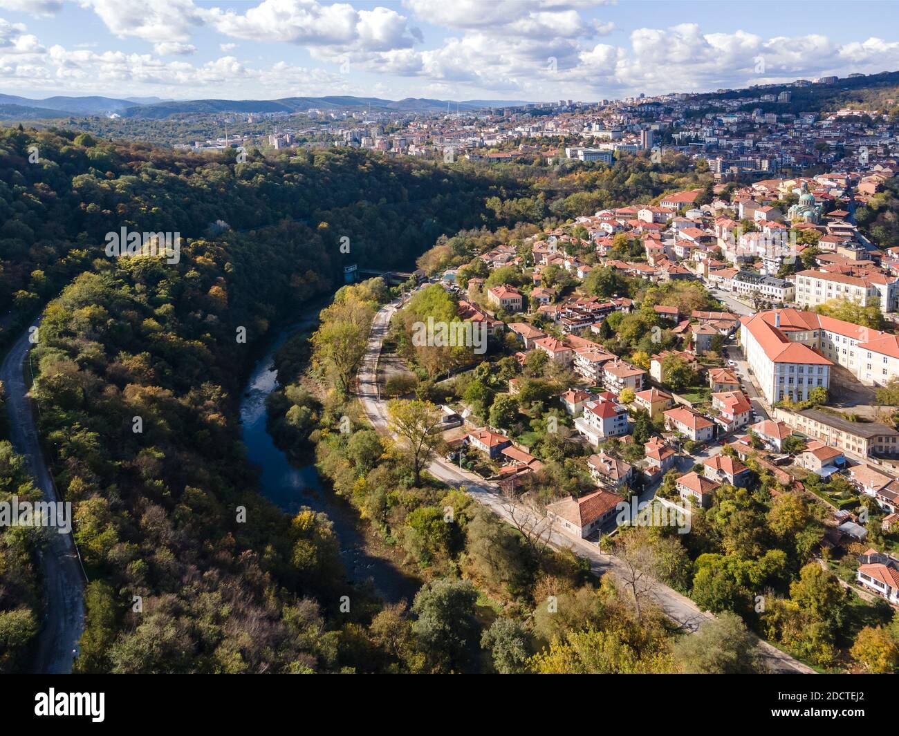 Amazing Aerial view of city of Veliko Tarnovo, Bulgaria Stock Photo - Alamy