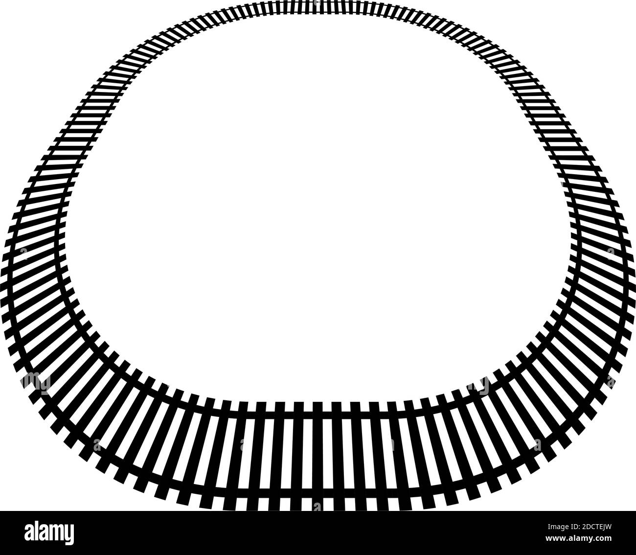 Railroad, Train track, Railway contour, silhouette vector. Tramway, metro, subway path – Stock ...
