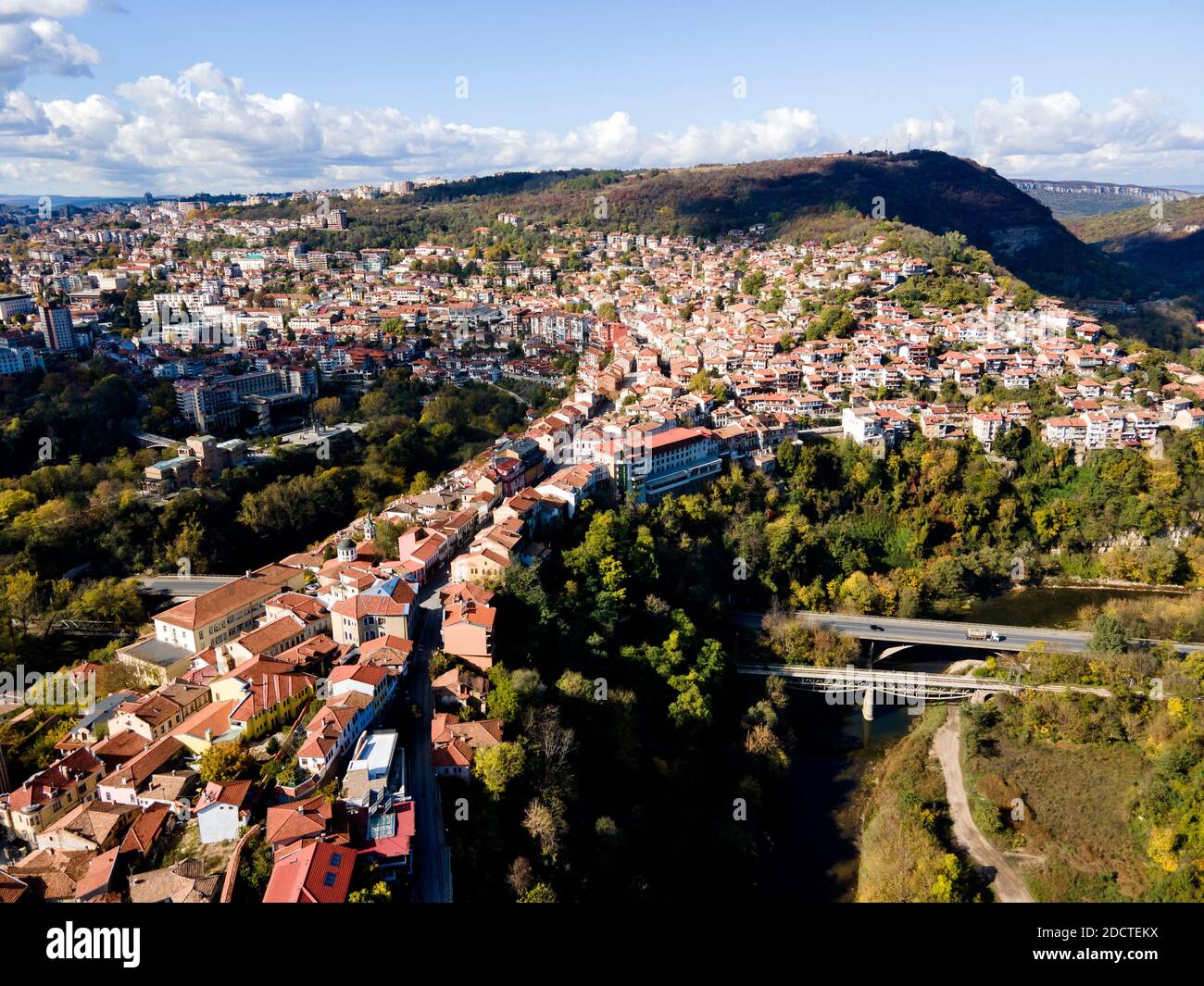 Amazing Aerial view of city of Veliko Tarnovo, Bulgaria Stock Photo - Alamy