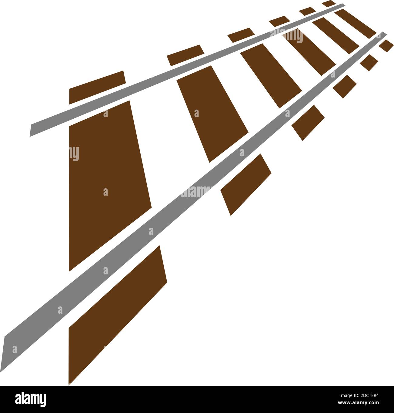 Railroad, Train track, Railway contour, silhouette vector. Tramway, metro, subway path – Stock ...