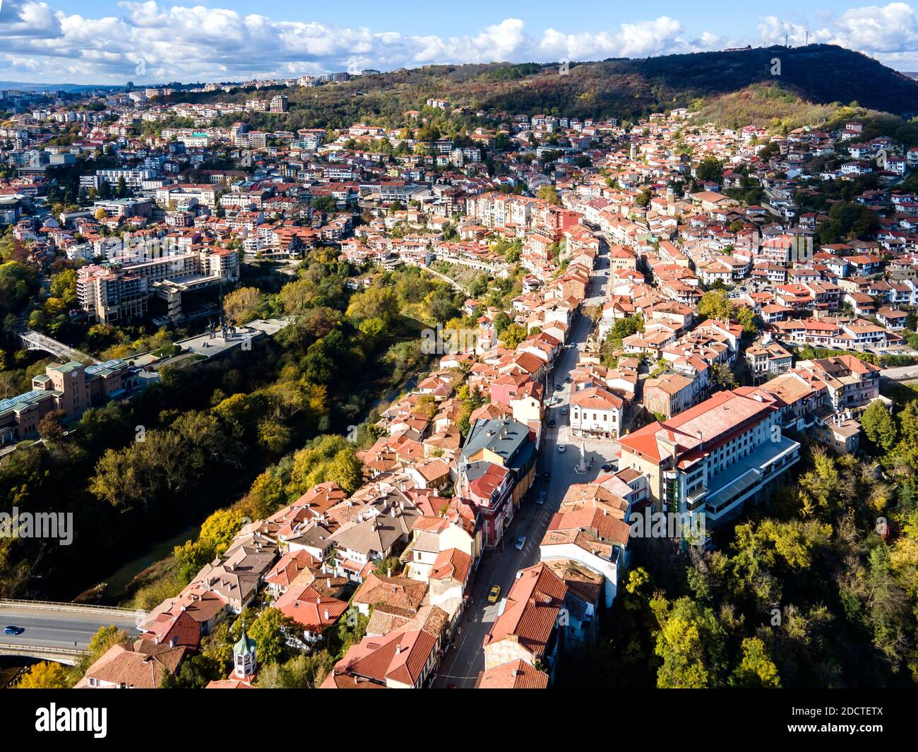Amazing Aerial view of city of Veliko Tarnovo, Bulgaria Stock Photo - Alamy