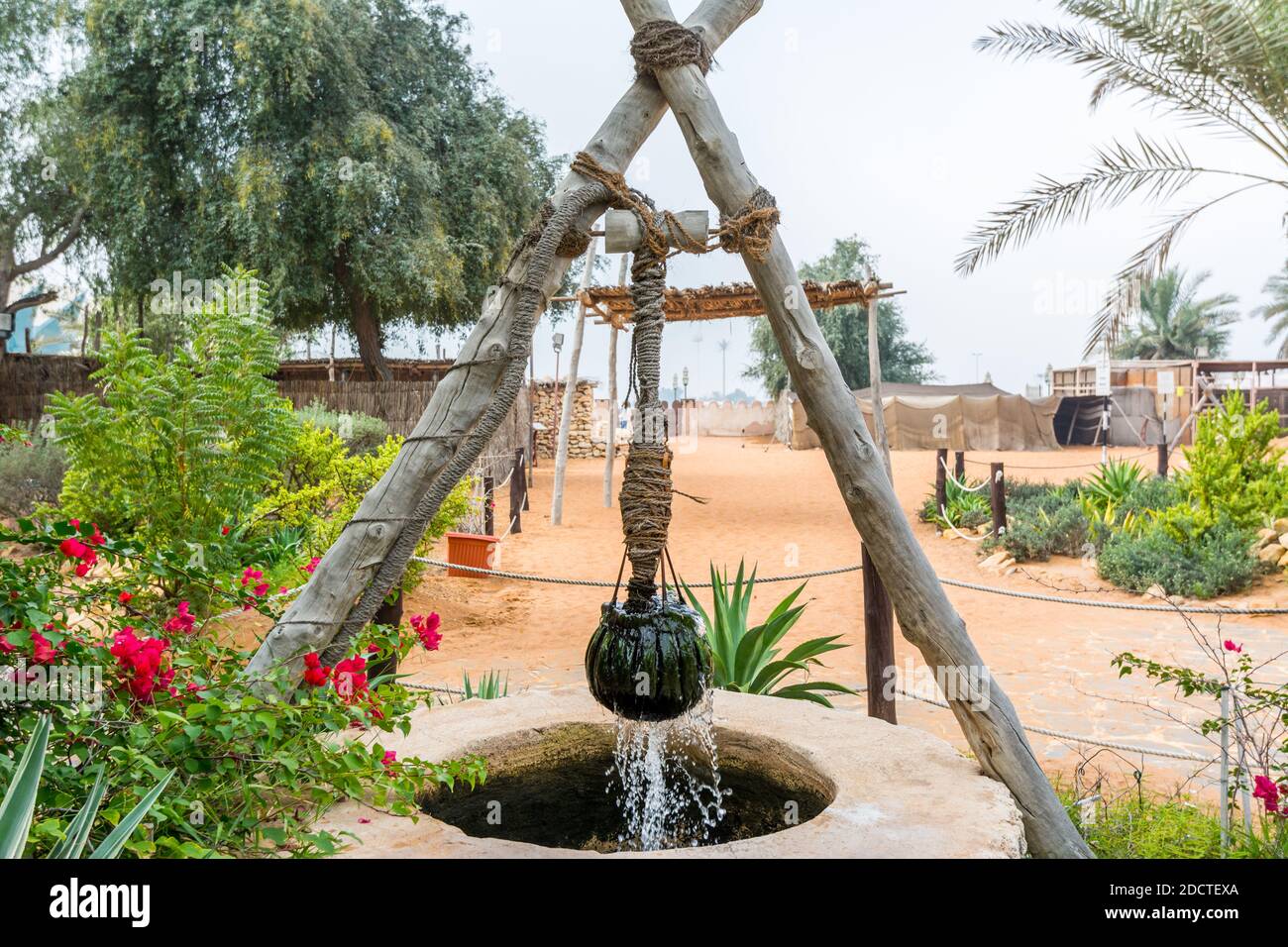 Water well in the Heritage folk village in Abu Dhabi, United Arab ...