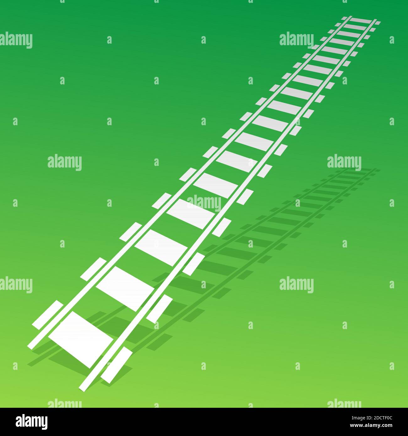 Railroad, Train track, Railway contour, silhouette vector. Tramway ...