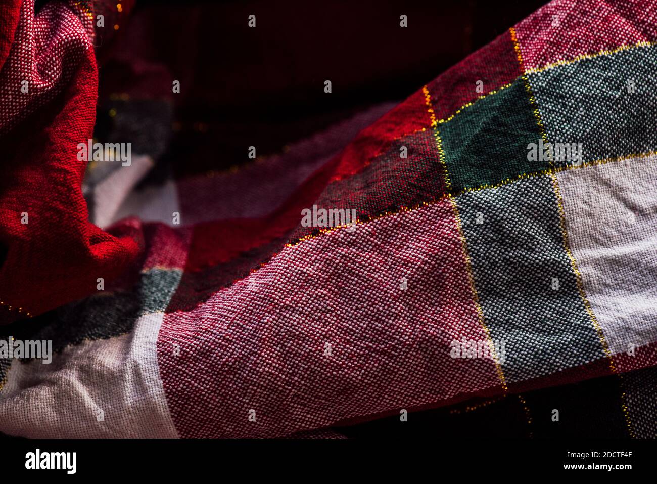 Tartan plaid fabric pattern background textured. Red Tartan Material ...