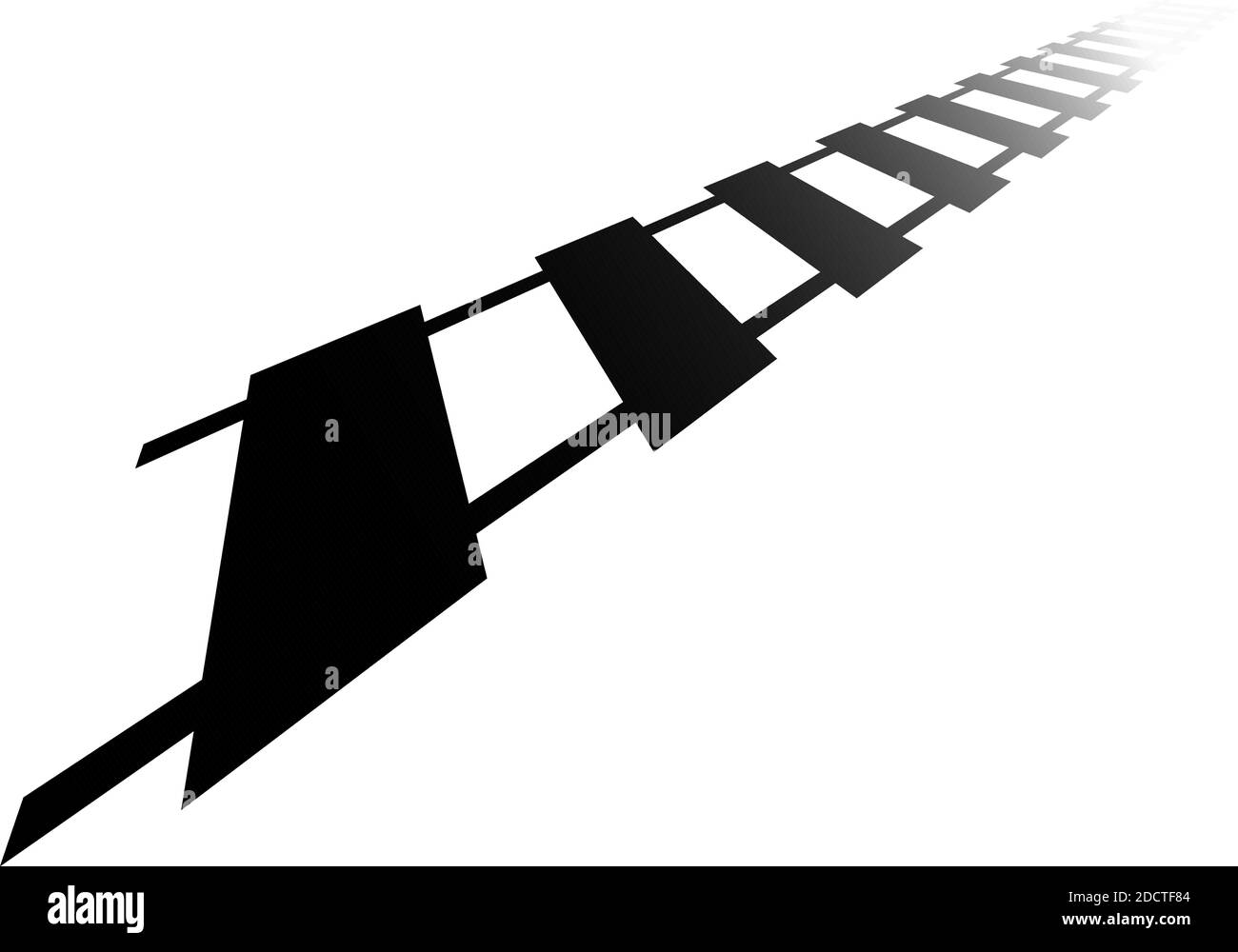 Railroad, Train track, Railway contour, silhouette vector. Tramway ... Railroad, Train track, Railway contour, silhouette vector. Tramway ...