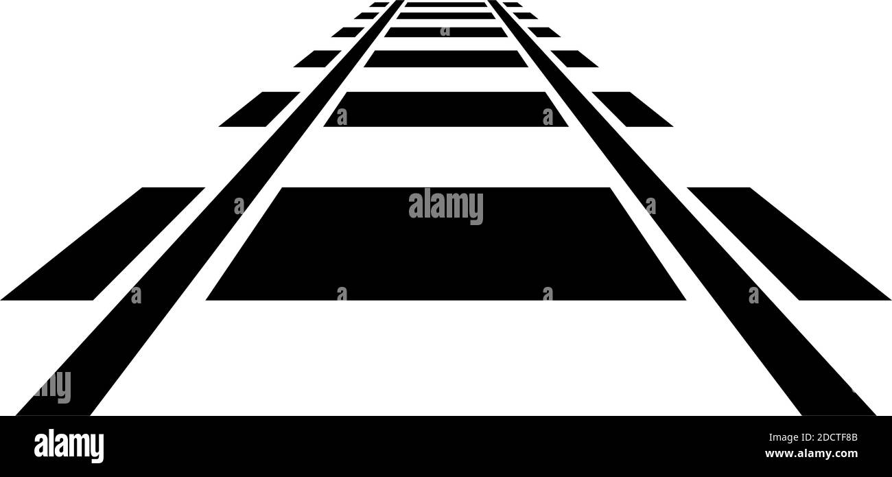 Railroad, Train track, Railway contour, silhouette vector. Tramway ... Railroad, Train track, Railway contour, silhouette vector. Tramway ...