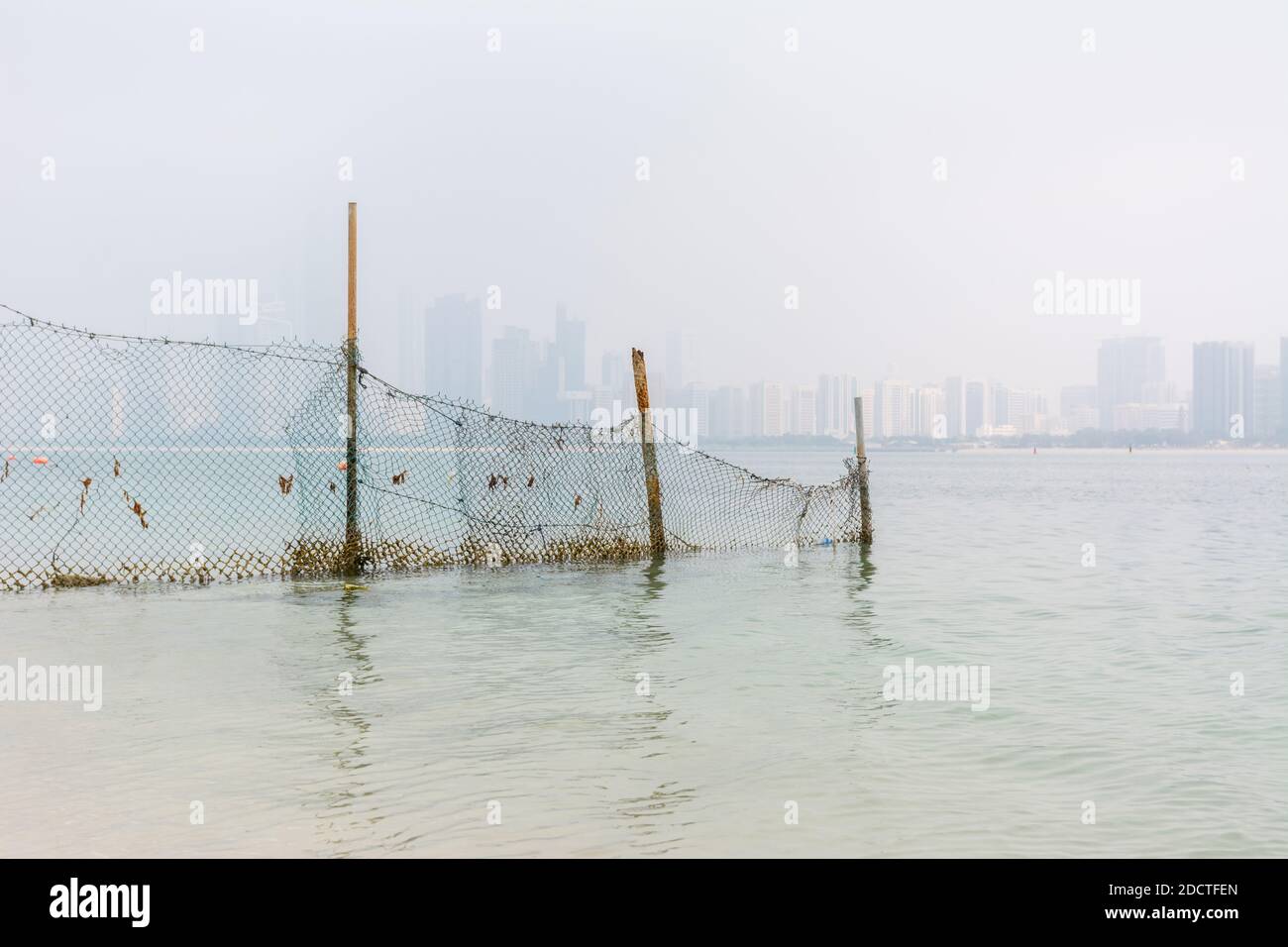 Old fish net in seashore of the Heritage folk village with background ...