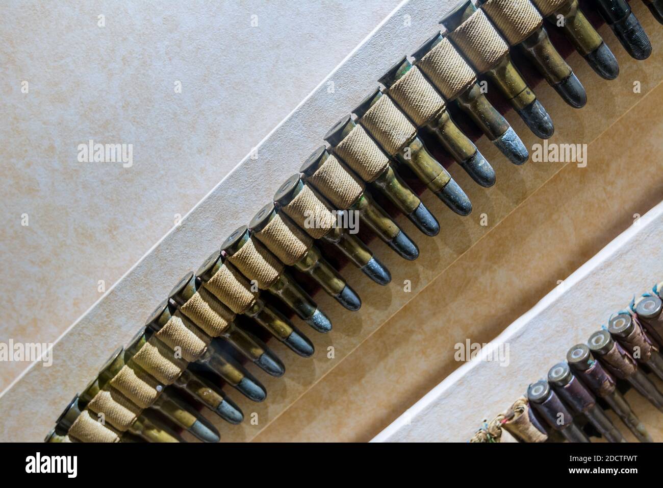 Rifle bullets used in the war in the museum in the heritage village in ...
