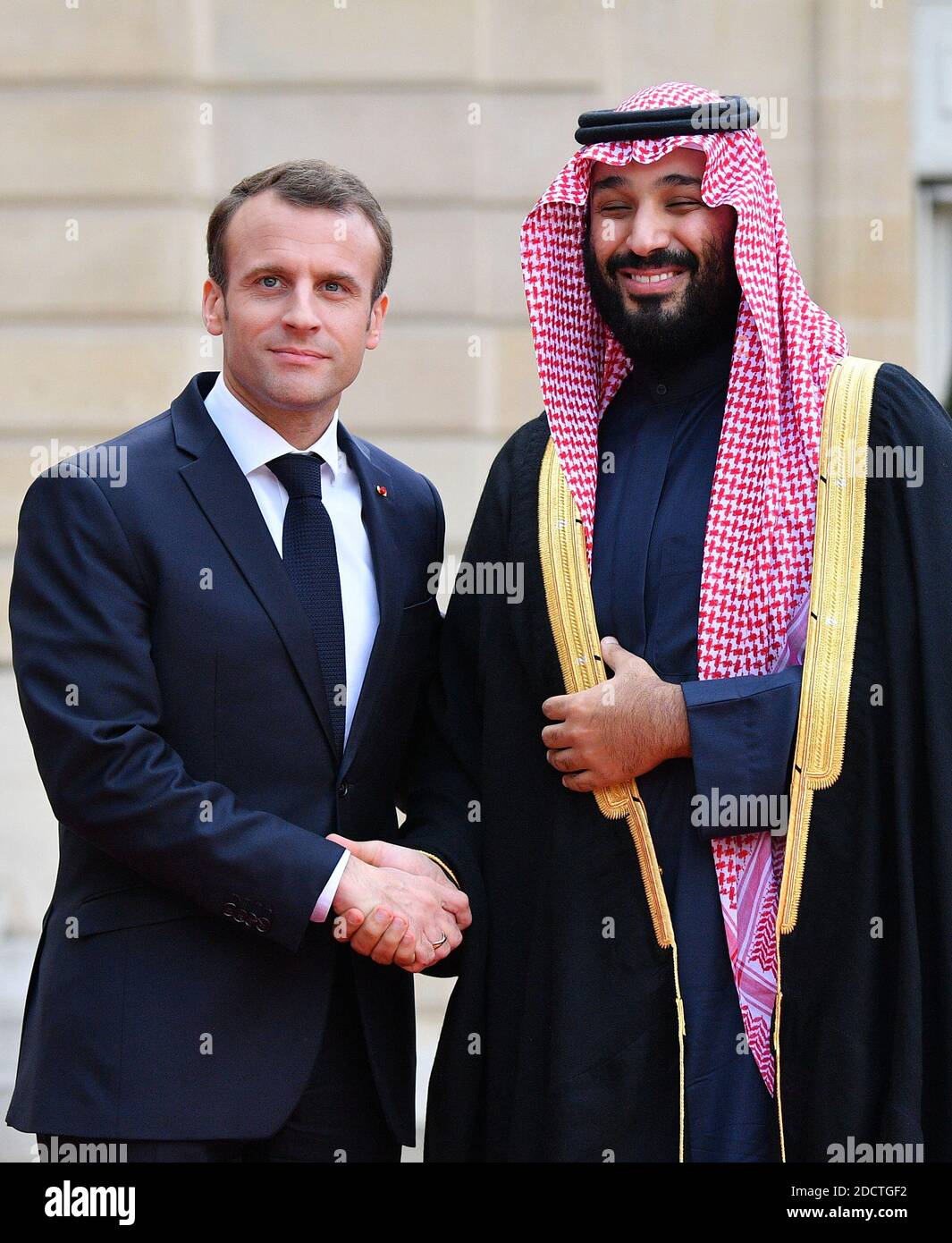 French President Emmanuel Macron welcomes Saudi Arabia's crown prince ...