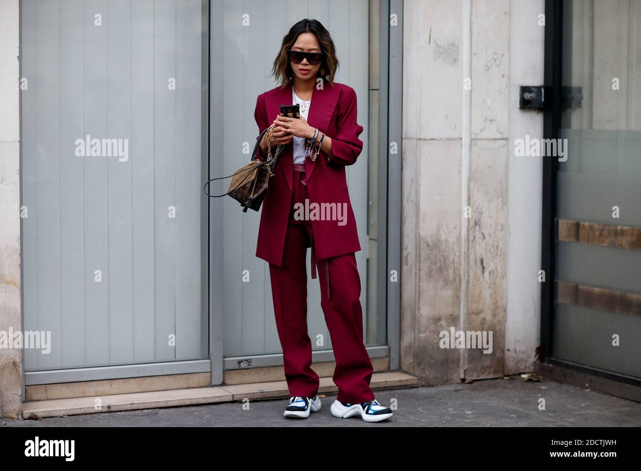 Street style, Aimee Song arriving at Altuzarra Fall-Winter 2018-2019 ...