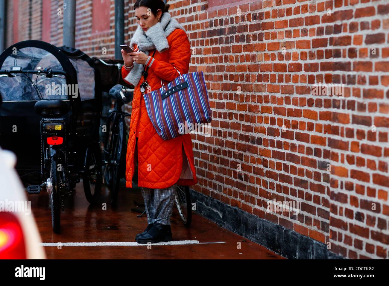 Street style, Maya Lou Ploug Ochoa arriving at Freya Dalsjo Fall-Winter ...