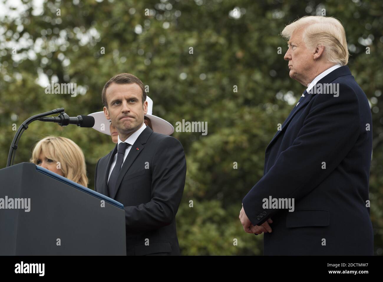 French President Emmanuel Macron and United States President Donald J ...