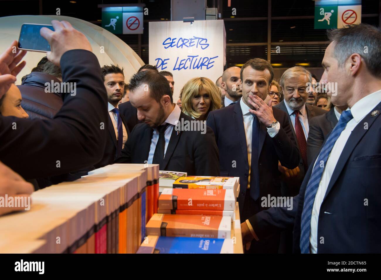 French President Emmanuel Macron and his wife Brigitte attend the Paris ...