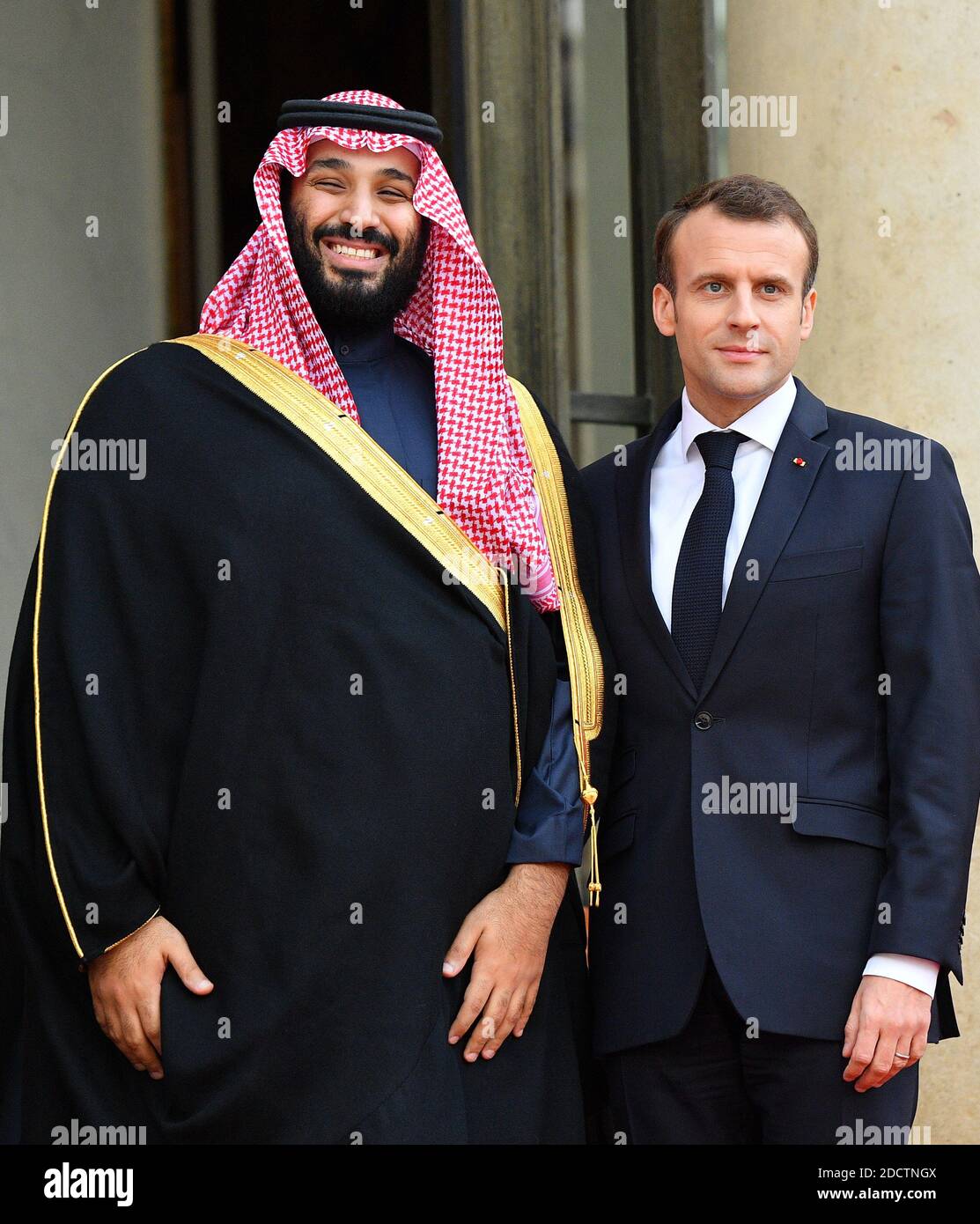French President Emmanuel Macron welcomes Saudi Arabia's crown prince ...