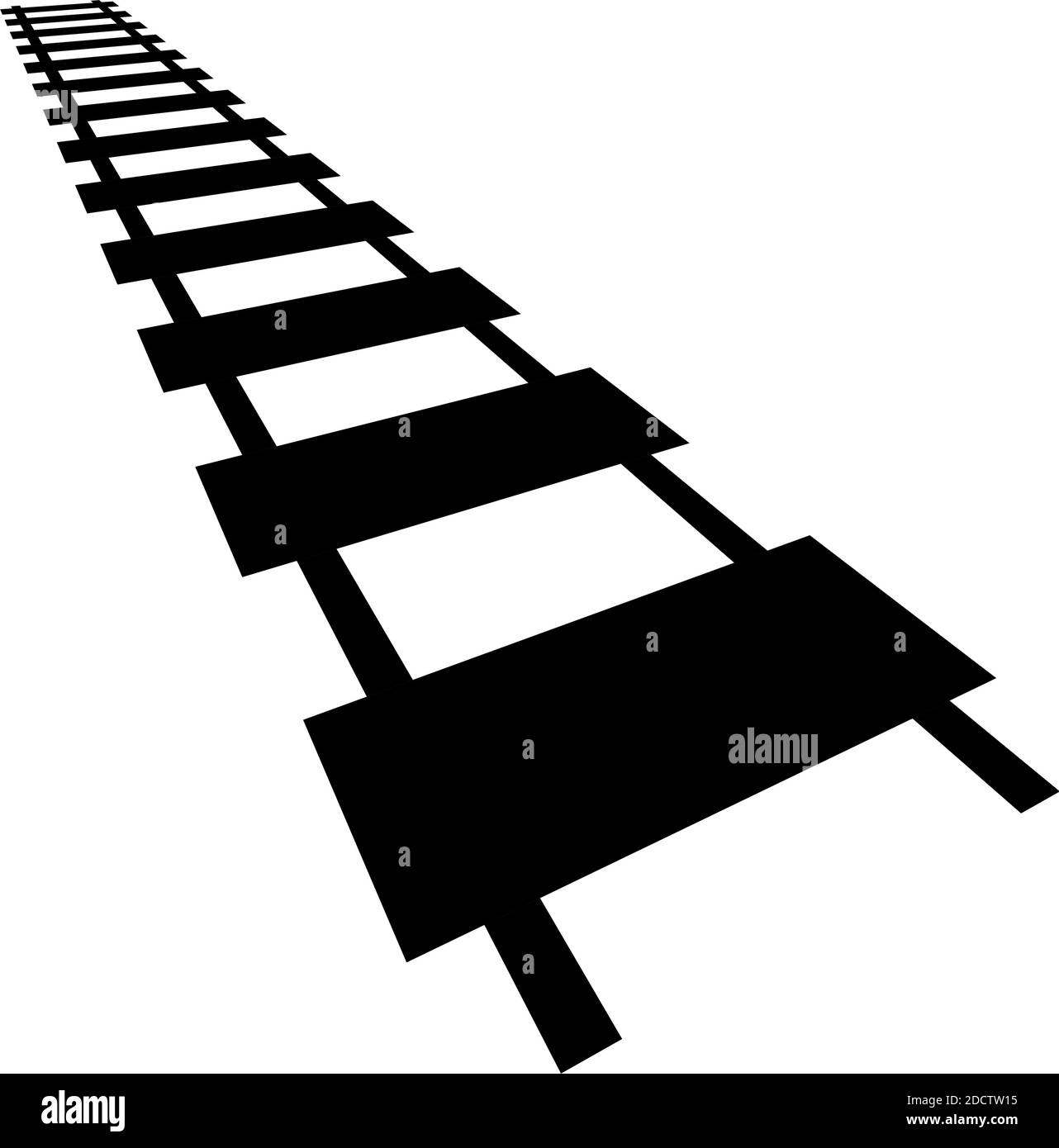 Railroad, Train track, Railway contour, silhouette vector. Tramway, metro, subway path – Stock ...