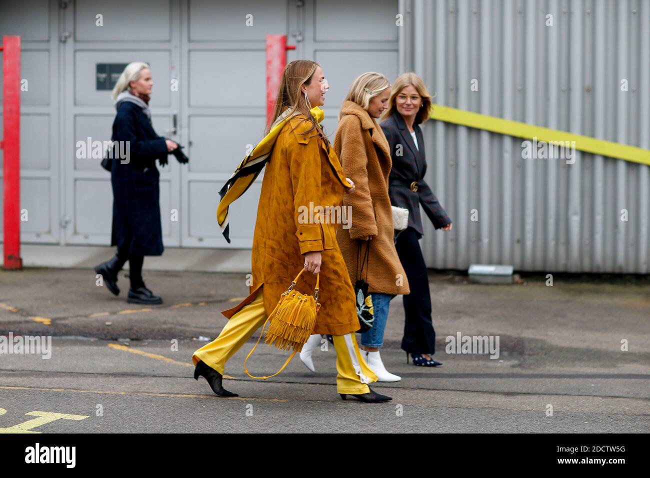 Street style, Laura Lawaetz, Johanne Brostrom and Mie Juel arriving at ...