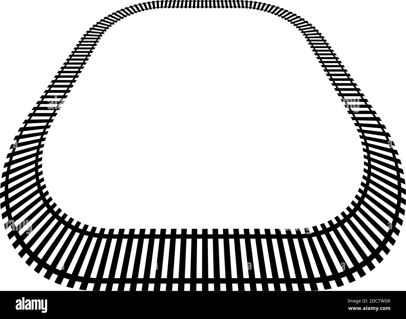 Railroad, Train track, Railway contour, silhouette vector. Tramway, metro, subway path – Stock ...